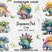 Watercolor Stegosaurus Clipart Pack 12 Png Dinosaur - Etsy