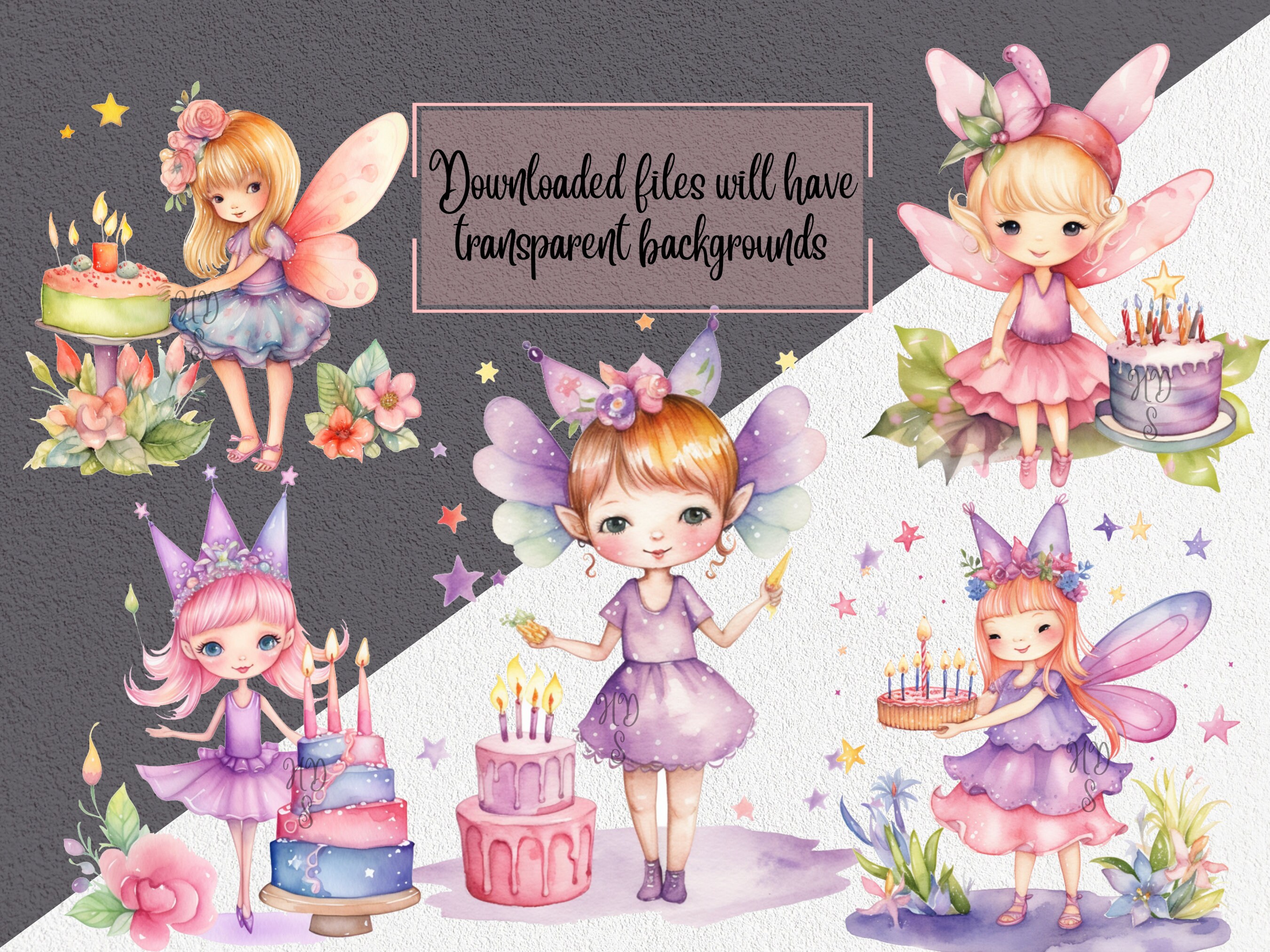Watercolor Birthday Fairies Clipart Pack 10 PNG Fairy - Etsy Australia