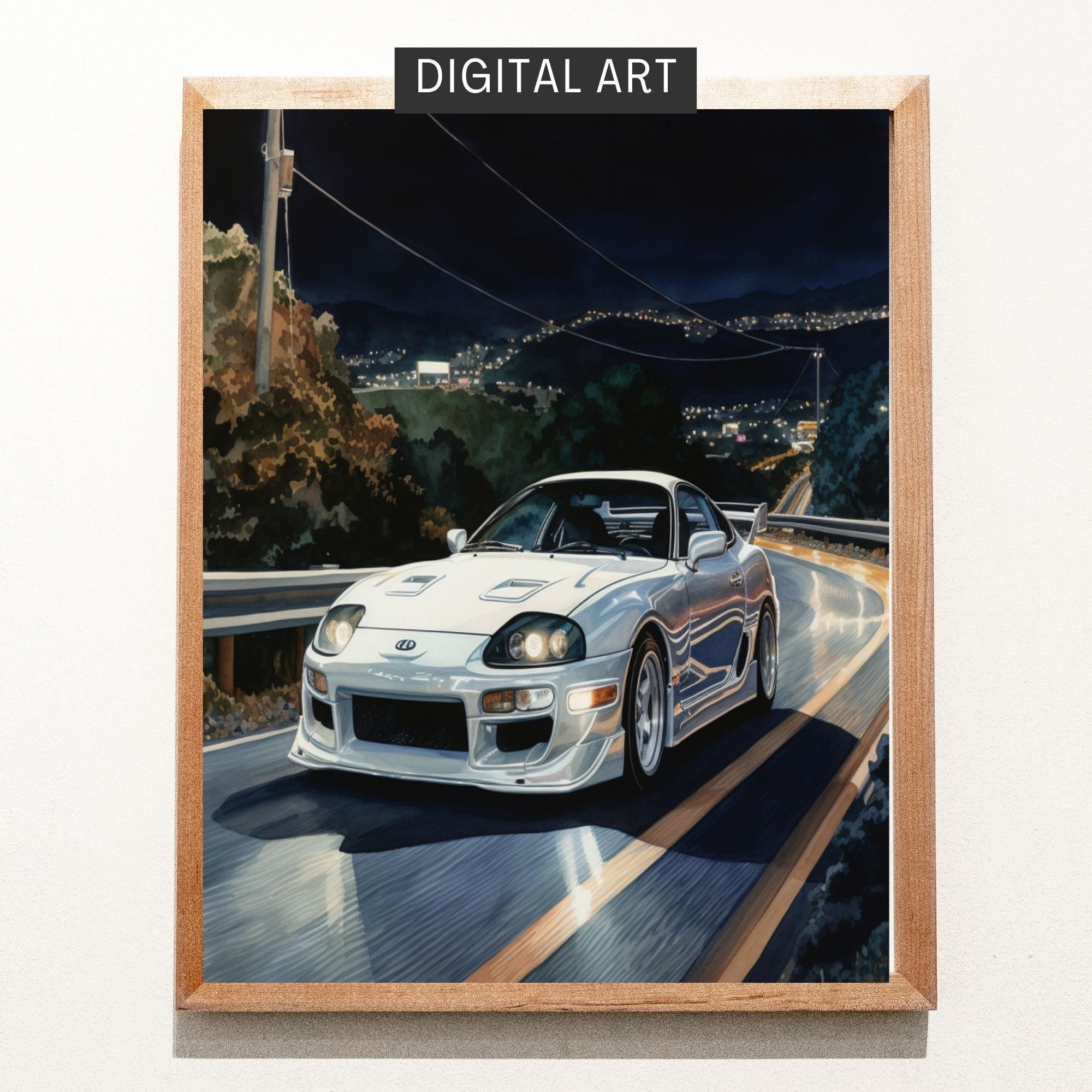 Ivory MK4 / Watercolor Drawing of a White Toyota Supra MK4 - Etsy