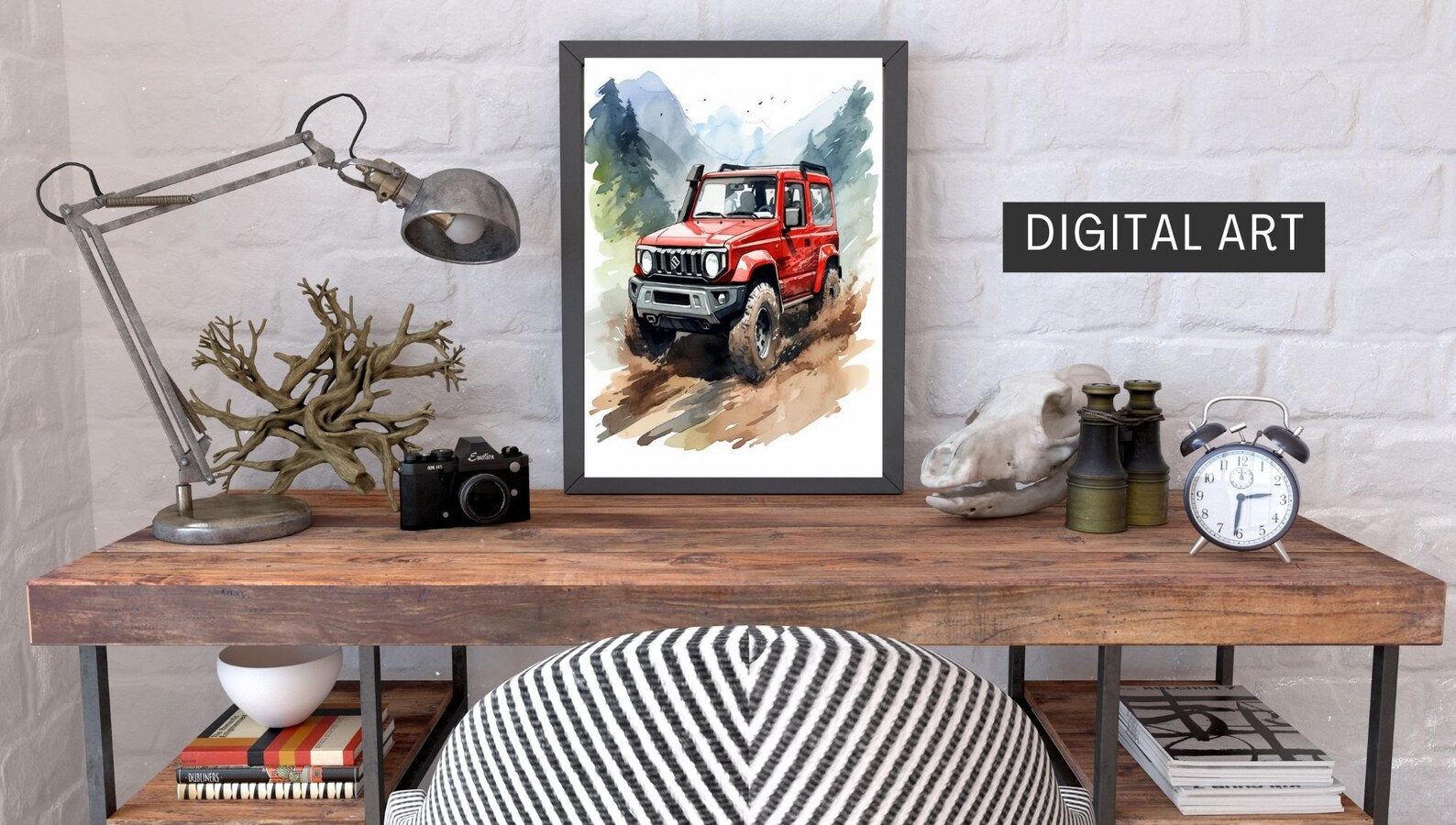Colorful Off-road Art /watercolor Drawing of a Red Suzuki Jimny - Etsy