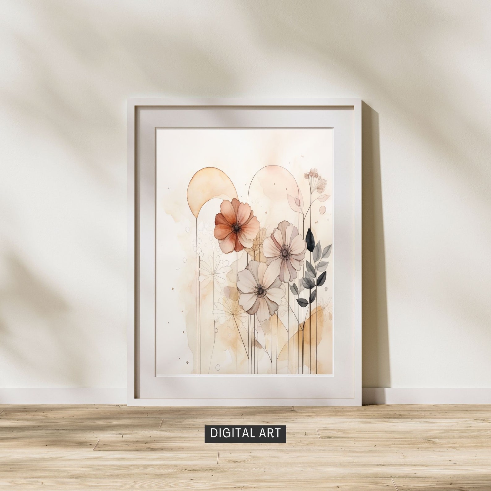 Modern Boho Blooms /watercolor Flowers /boho /minimalist - Etsy