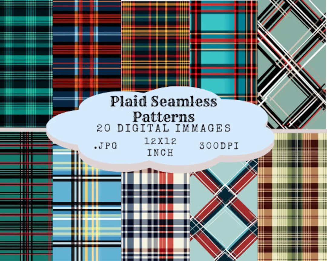 SEAMLESS PLAID PATTERNS | Instant Download | Pack of 20 | Printable ...