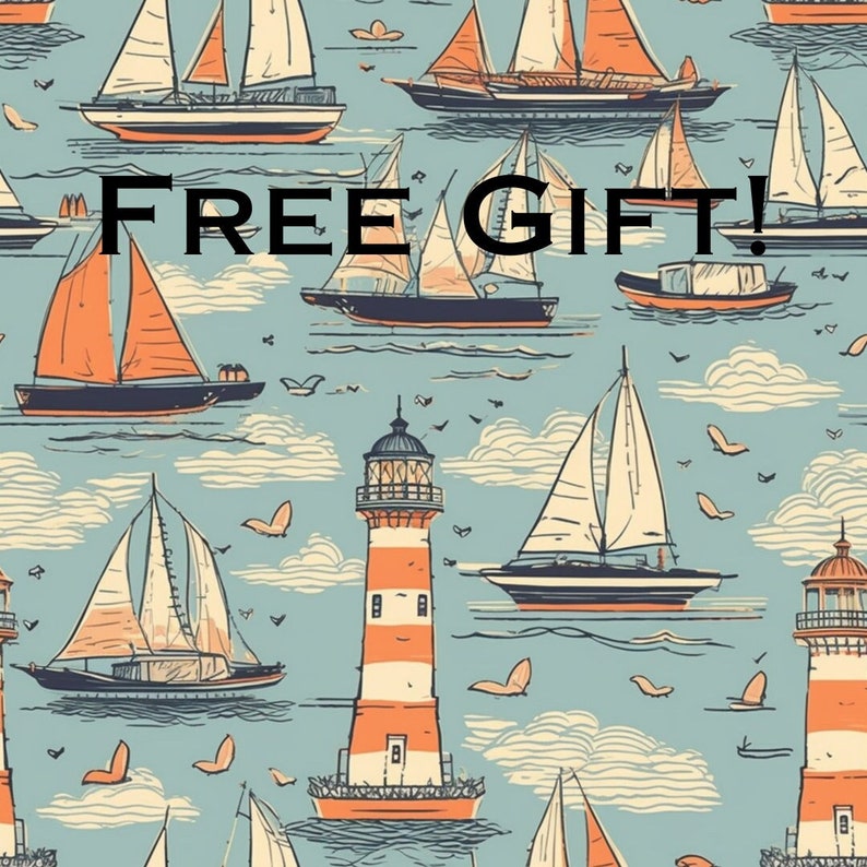 Printable Paper Sailboat Lighthouse Printable Paper Maine Ocean Pattern ...