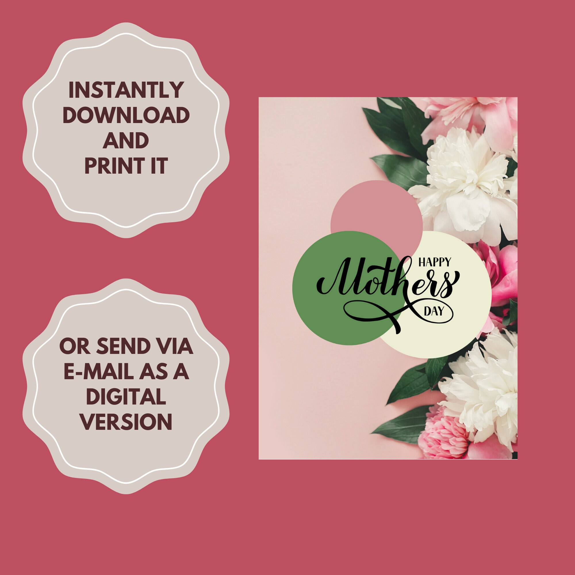 Happy Mothers Day Printable Digital Card, Printable Mothers Day Card ...
