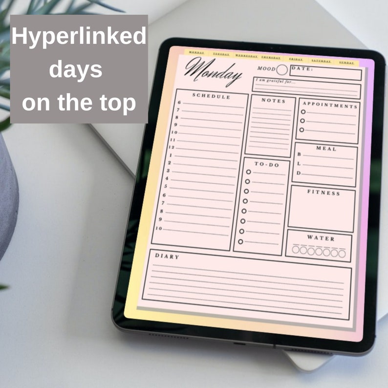 Minimalist Daily Planner for a Week, Printable and PDF Versions ...