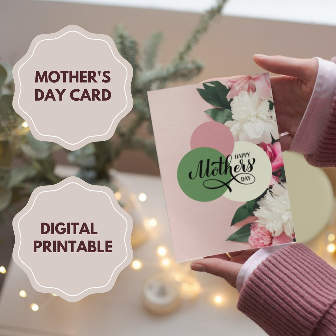 Happy Mothers Day Printable Digital Card, Printable Mothers Day Card ...