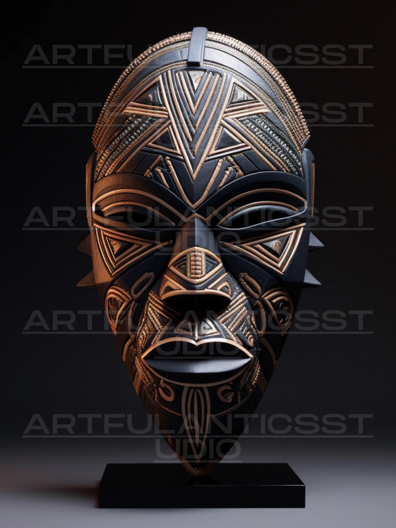 Dark African Mask on Dark Background, DIGITAL DOWNLOAD - Etsy
