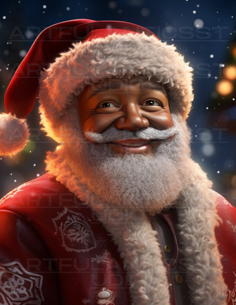 Black Santa Clause PNG, Black Christmas - Etsy