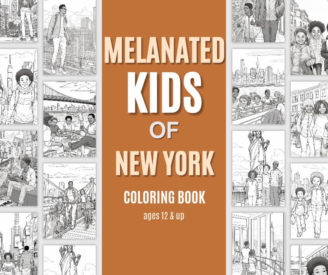 Melanated Adventures: Digital Coloring Book of Black Kids in New York ...