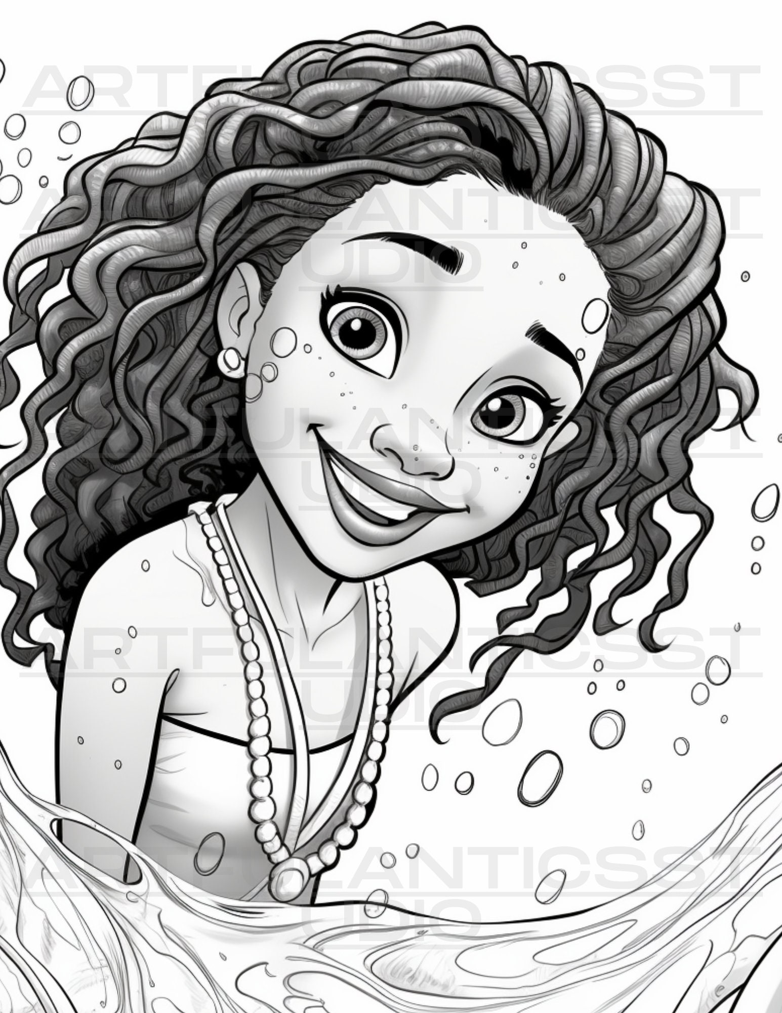 Black Mermaids 30 Page Coloring Book, Digital Download Coloring Book - Etsy