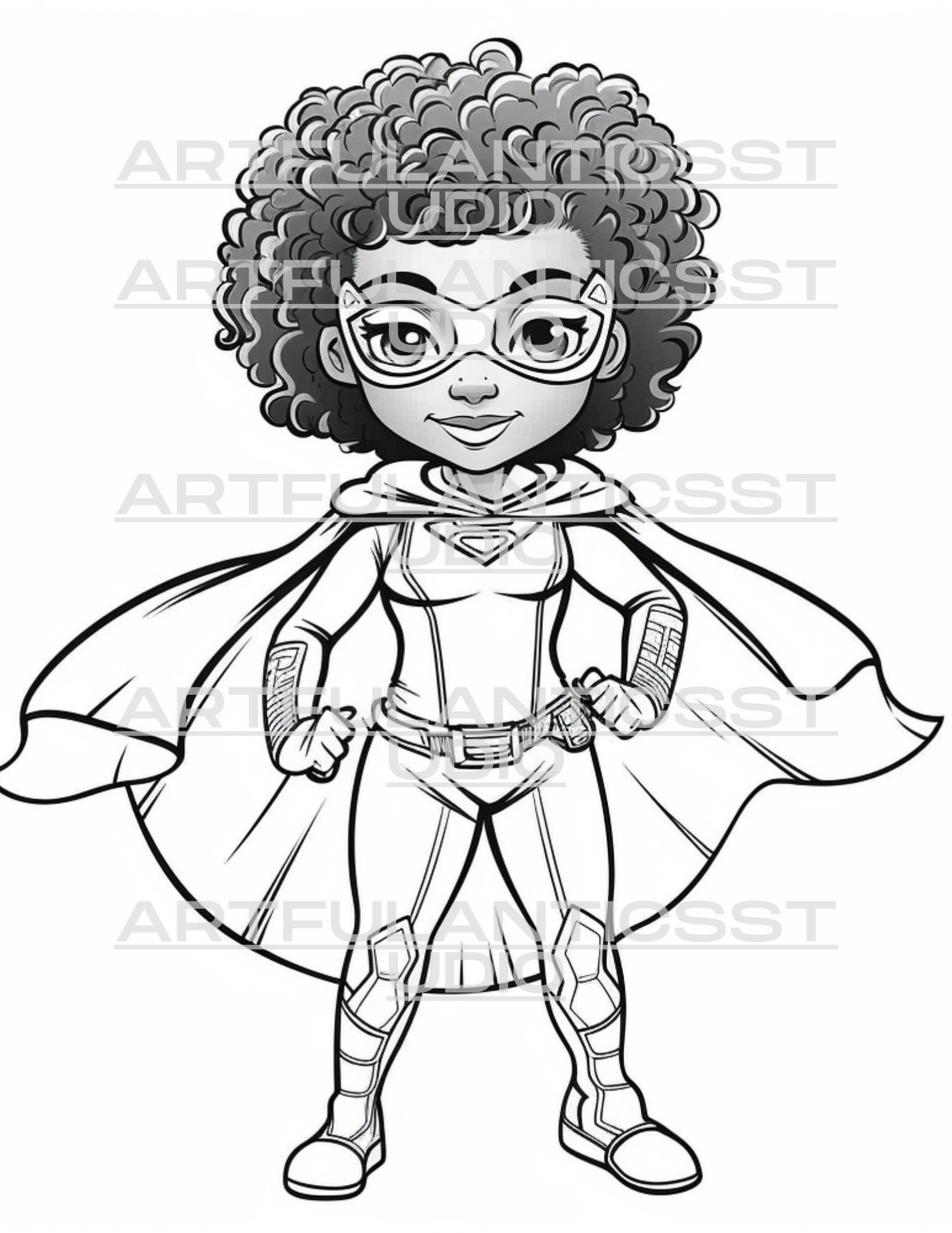 Black Girl Superheroes Coloring Book Ages 6-11, 12 Pages, DIGITAL ...