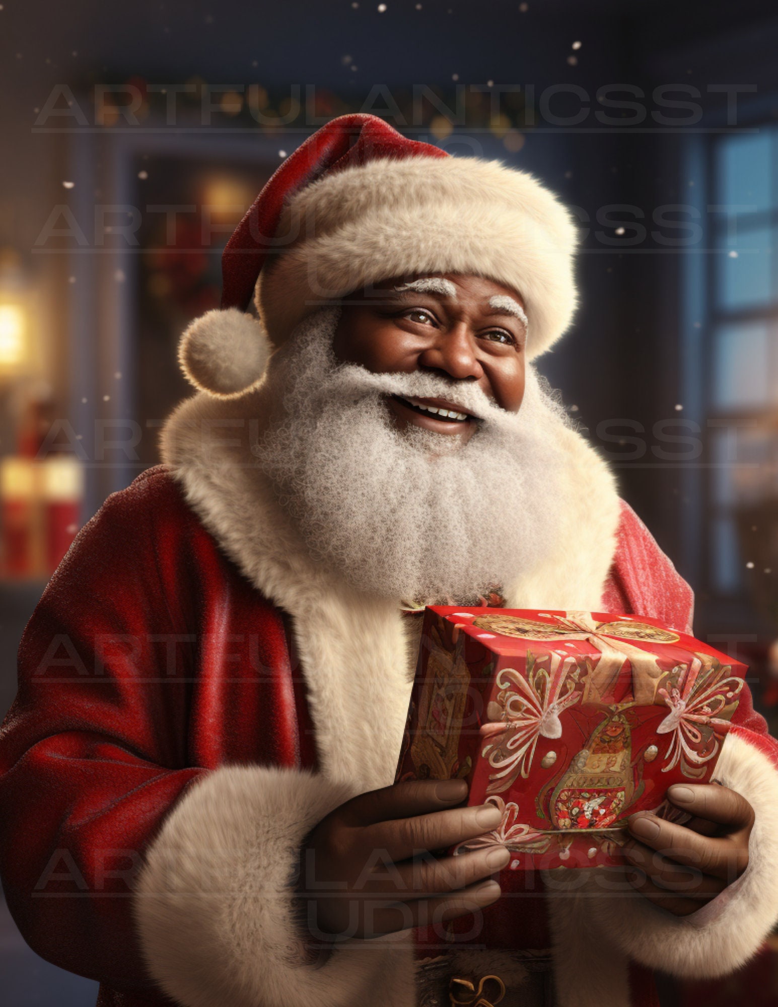 Black Santa Clause PNG, Black Christmas - Etsy
