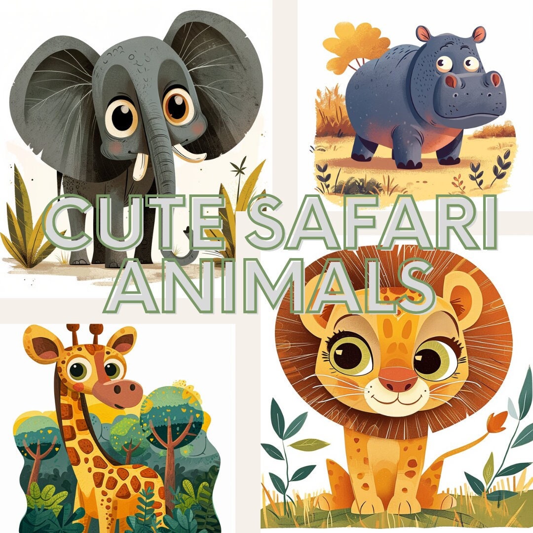 25 PNG Cute Safari Animals: 25 African Safari Animals Clip Art Explore ...