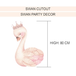 Swan Big Decor Cutout, Cutout Decor, Decoration Swan Theme Birthday ...