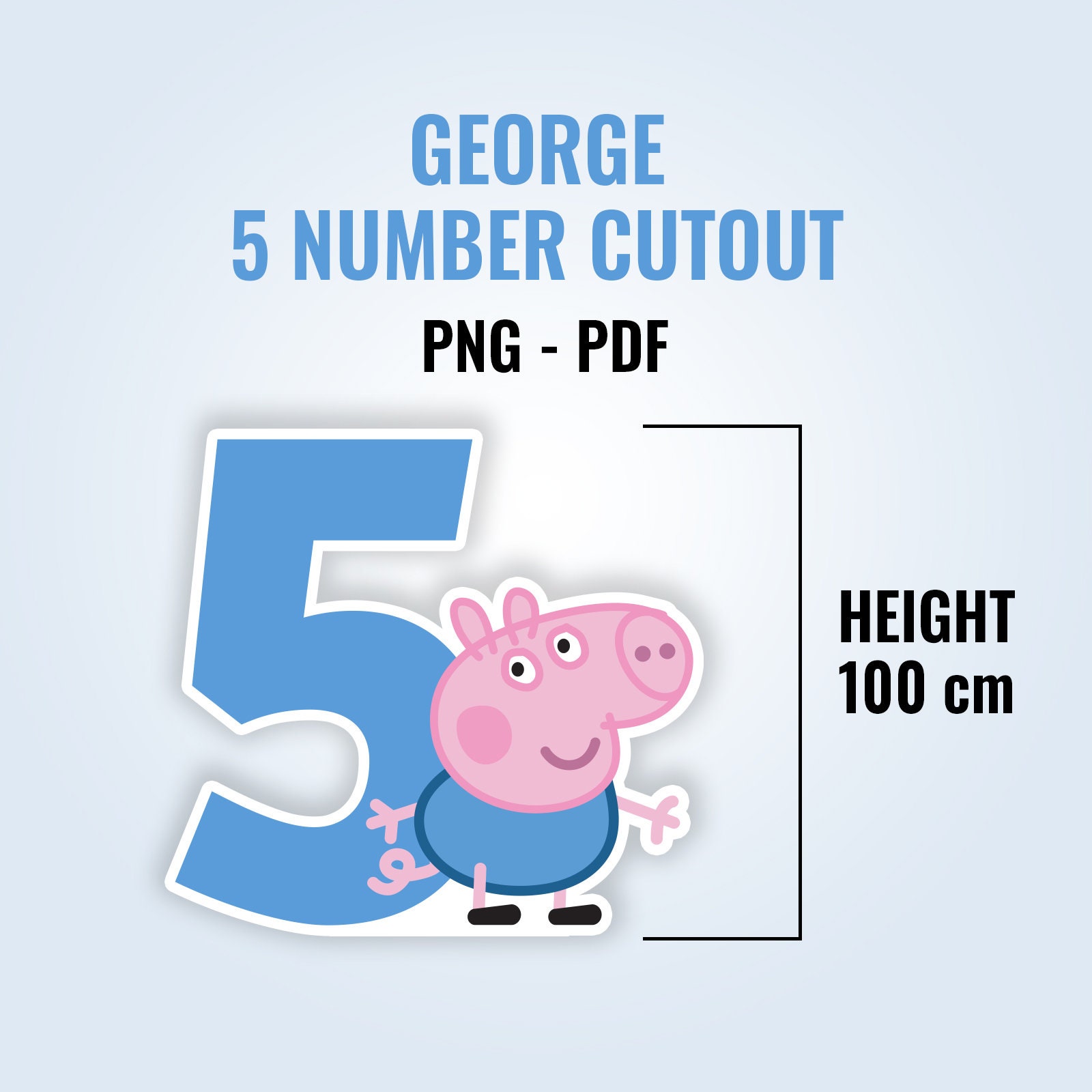 Peppa Pig Big Decor, Decor Peppa Birthday, Digital Download Peppa ...