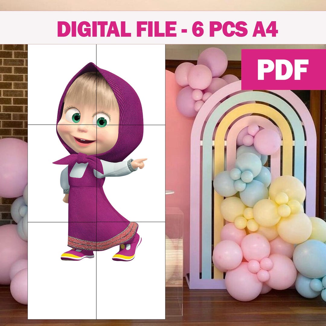 Masha Big Decor, Handmade Cutout Decor, Decoration Masha Theme Birthday ...