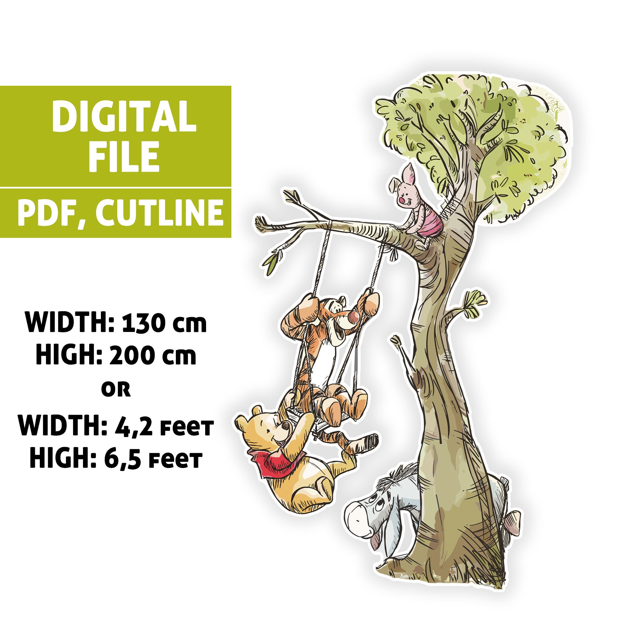 Winnie the Pooh Tree, Winnie Digital File, Big Decor, Winnie and ...