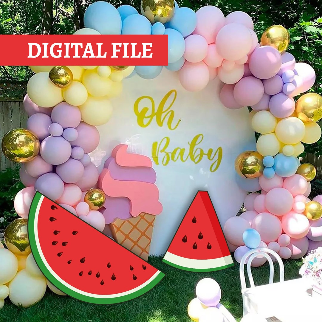 Big Decor Summer Party Decor, Watermelon Cutout, Groovy Cutout ...