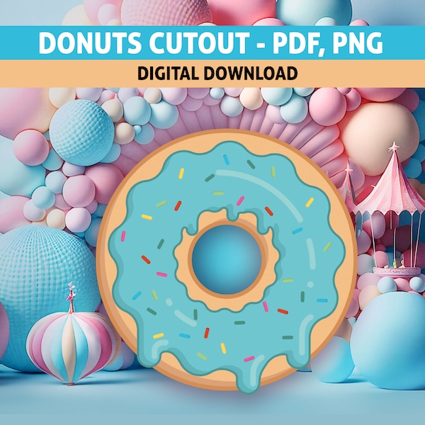 Blue Donuts Cutout - Etsy