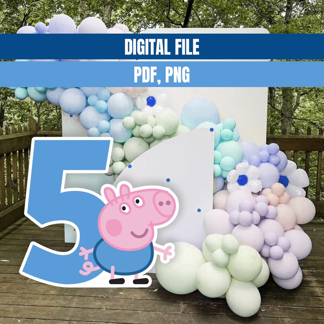 Peppa Pig Big Decor, Decor Peppa Birthday, Digital Download Peppa ...