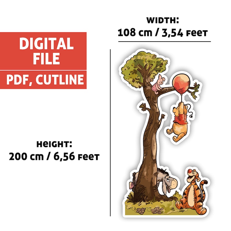 Winnie the Pooh Tree, Winnie Digital File, Big Decor, Winnie and ...