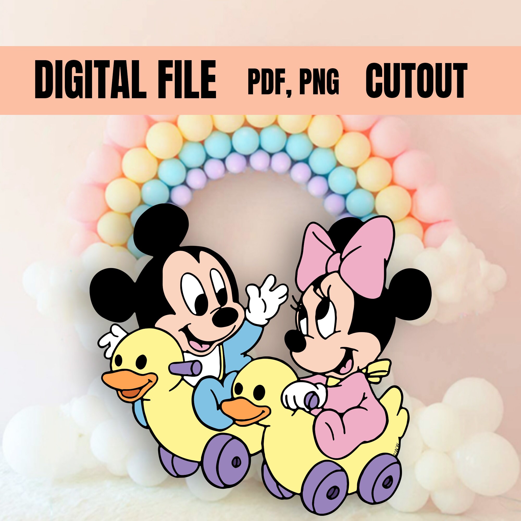 Mickey Mouse and Minnie Mouse Big Decor Baby,cutout Mickey Mouse and ...