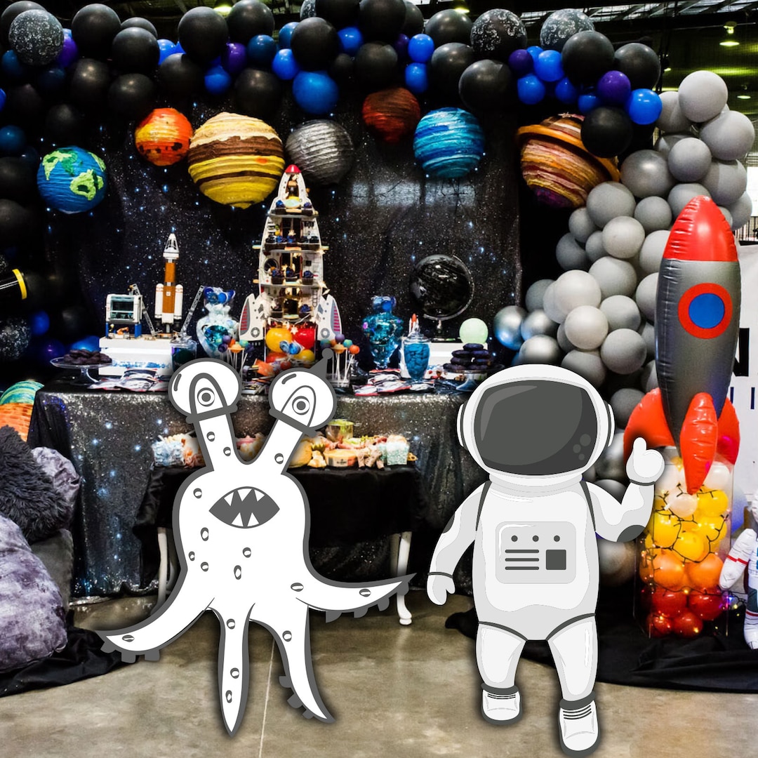 Big Decor Space Birthday Theme, Astronaut Cutout, Space Cutout, Alien ...