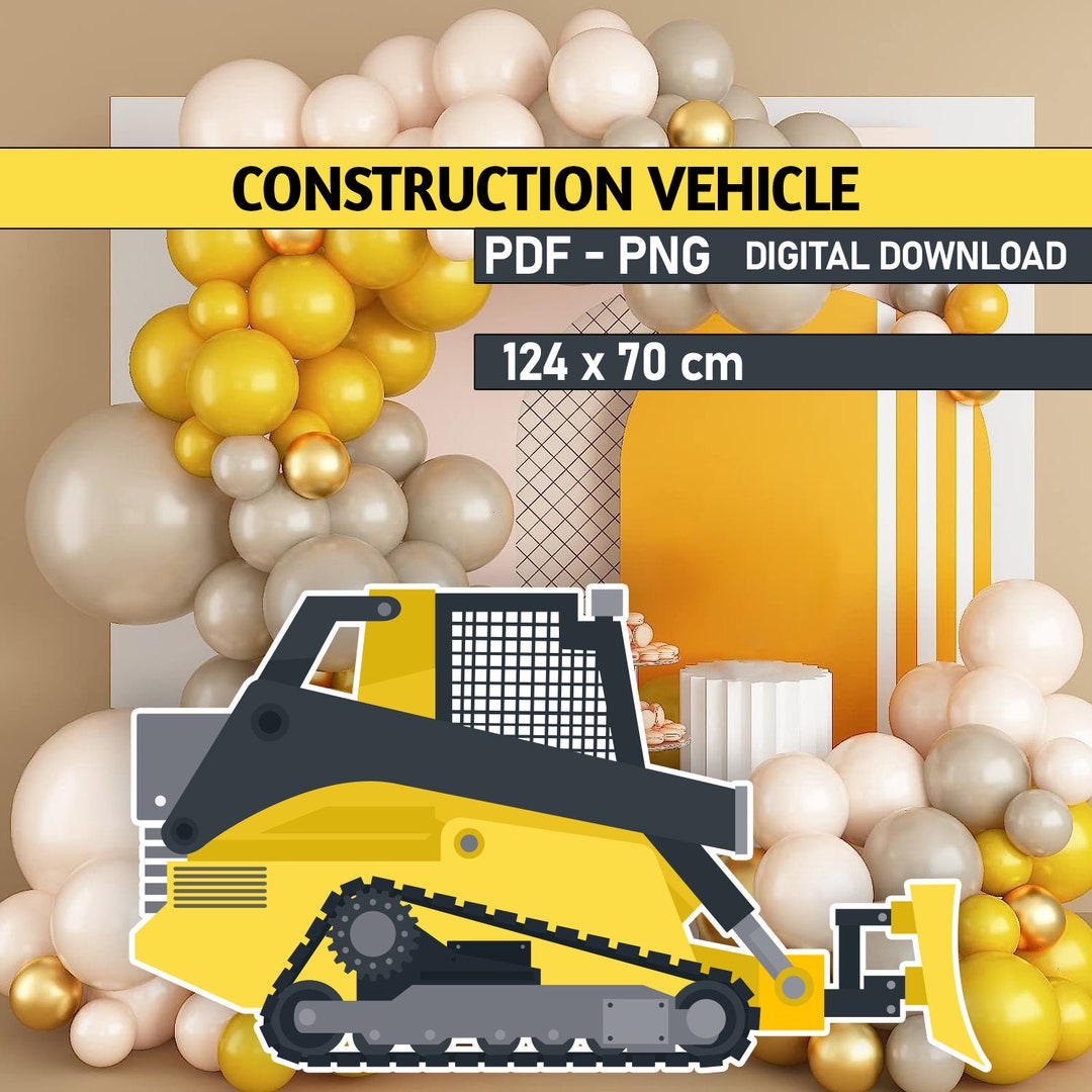 Excavator Cutout: Construction Birthday Theme (PNG, PDF Digital ...