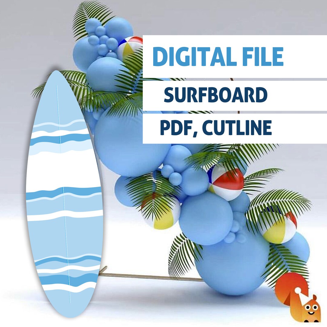 Surfboard PDF: Beach Party Decor (digital Download) - Etsy