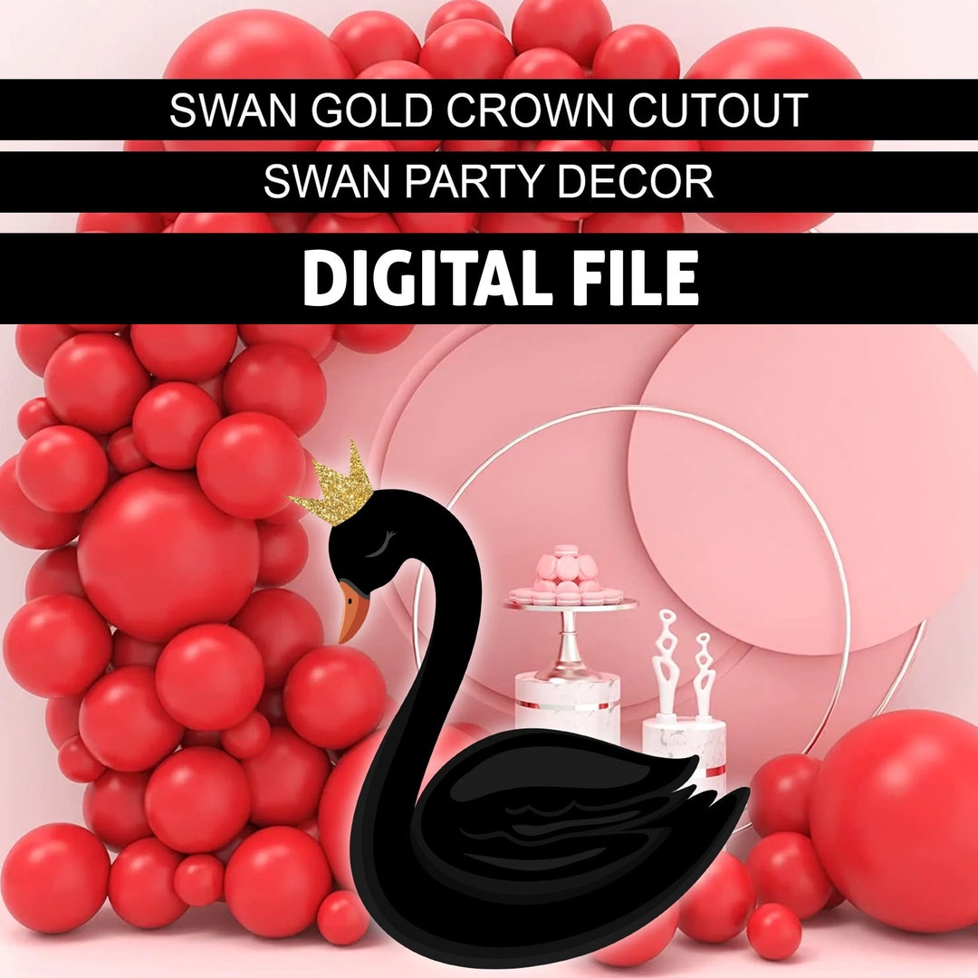 Swan Princess Party Decor: Swan Cutout, Birthday Theme (digital ...