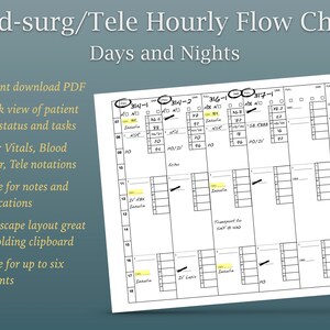 Nursing Task Sheet: Six Patient Task Chart for Med-surg/tele - Etsy