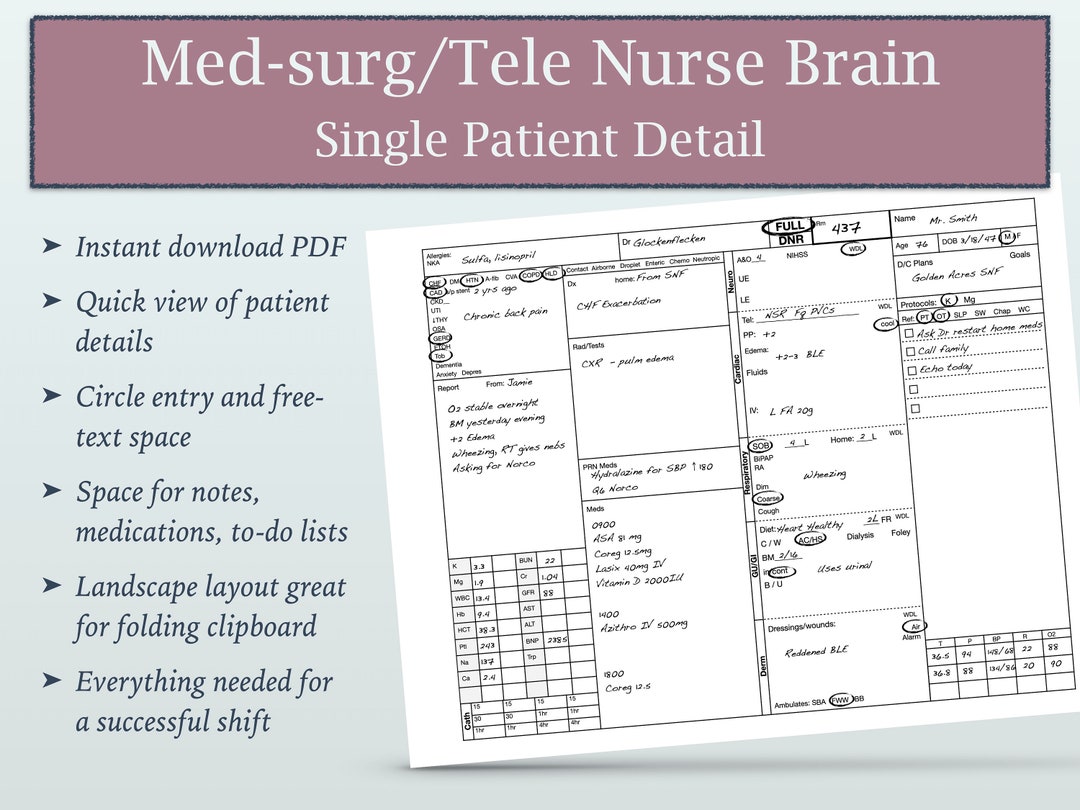The Last Nurse Brain You Will Ever Need Med-surg/tele - Etsy