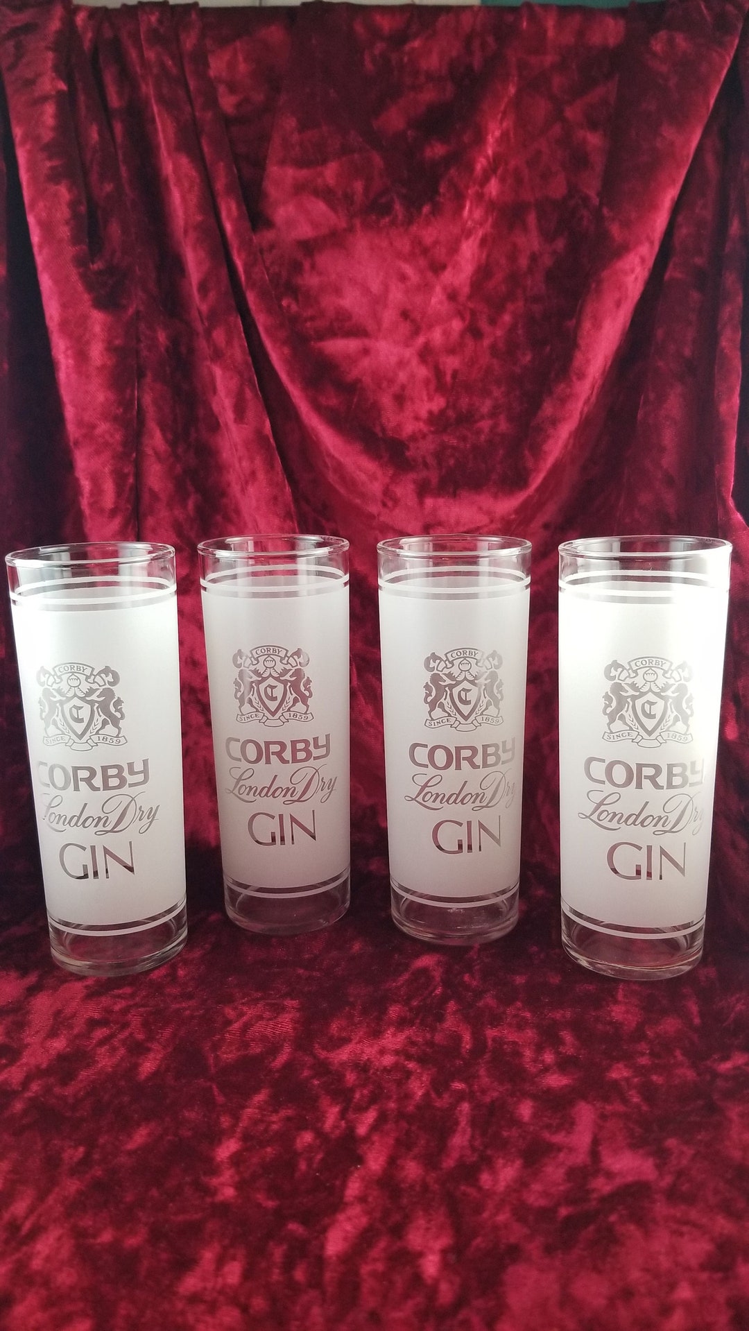 Vintage Bar Glasses Frosted Gin Glasses Vintage Barware Cocktail ...