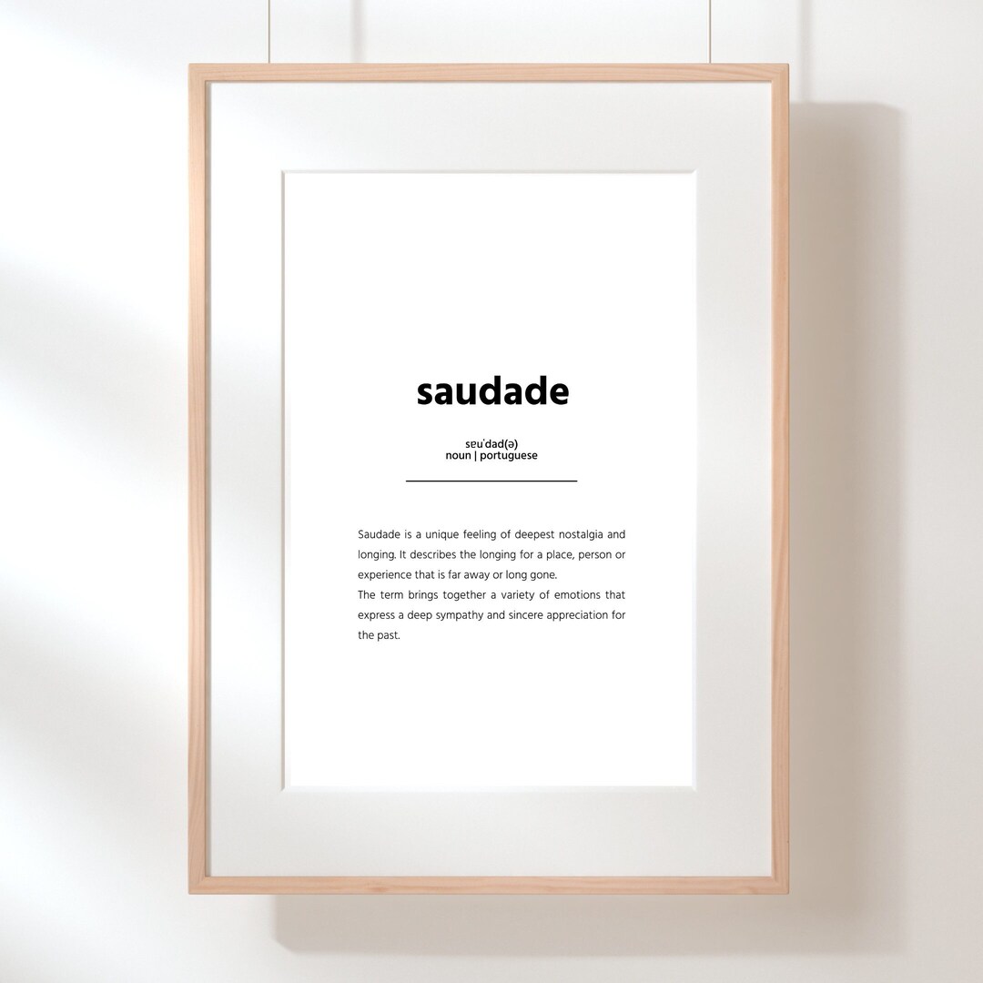 Saudade Definition Print Portuguese Language Wall Art - Etsy