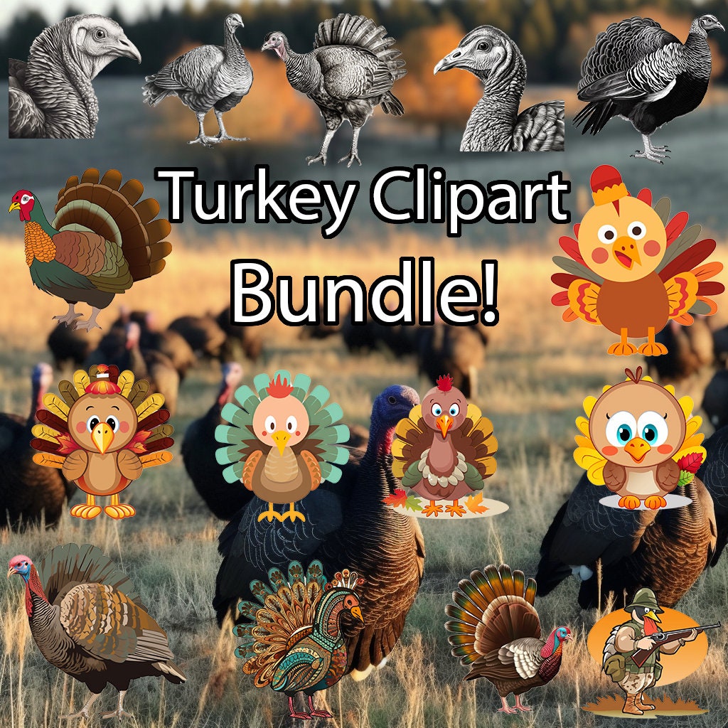 Turkey Clipart Bundle! - Etsy