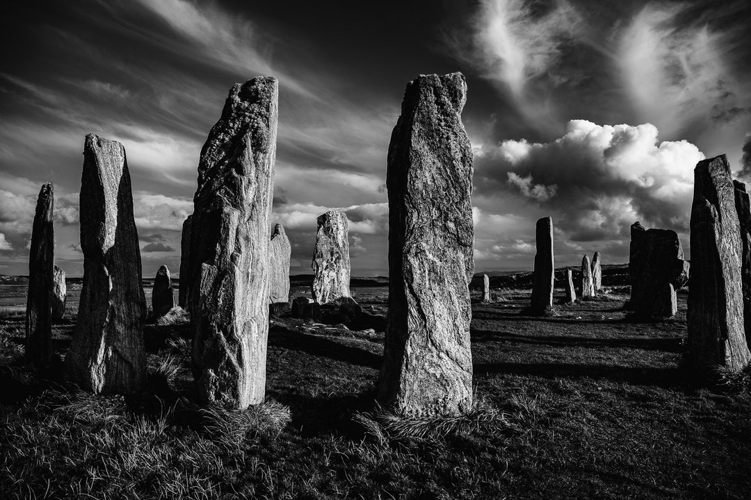 Black and White, Callanish Stones, Isle of Lewis, Outer Hebrides ...