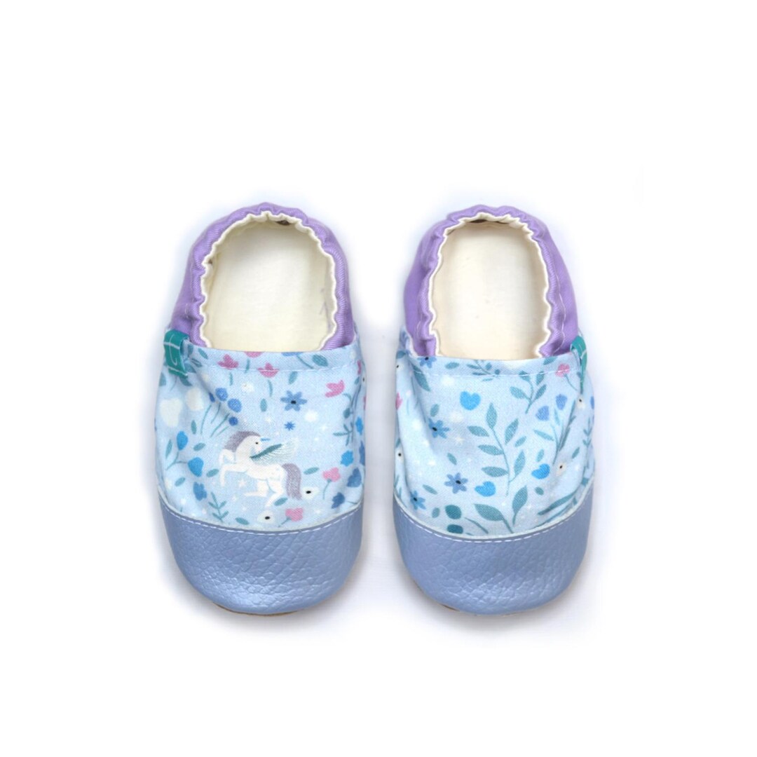 Magical Unicorn Slippers | Purple & Blue Soft Sole Shoes | Pegasus ...