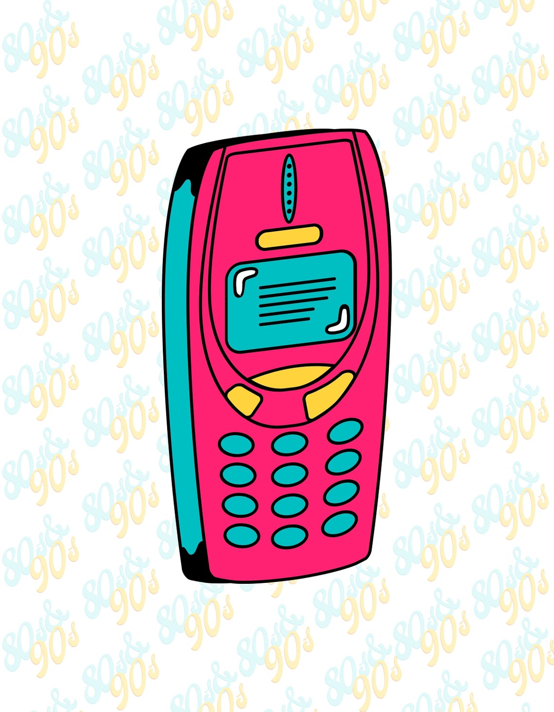 Old School Cell Phone PNG File, 90s Png File, 1990s Design, Retro Png ...