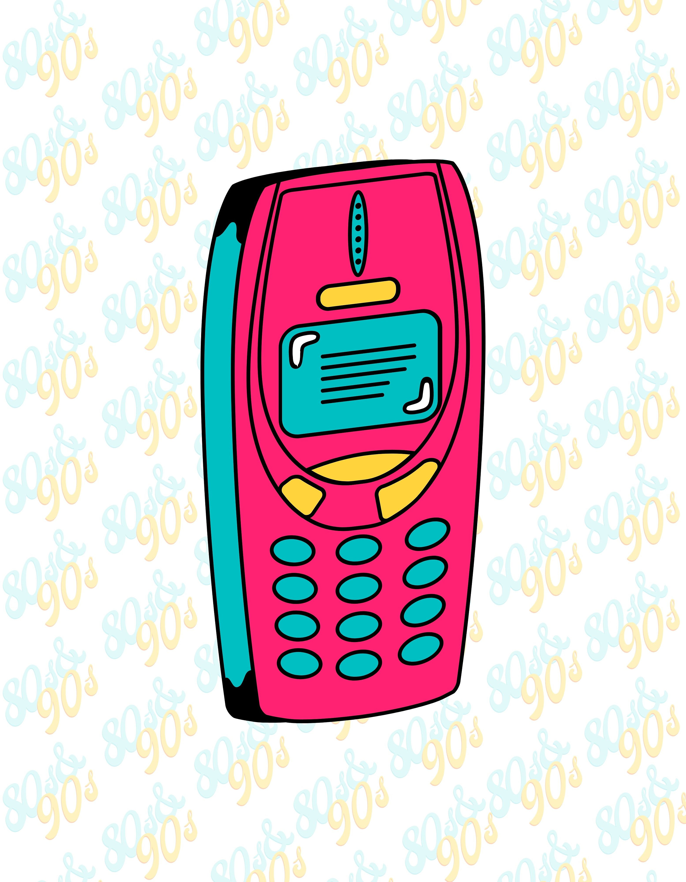 Old School Cell Phone PNG File, 90s Png File, 1990s Design, Retro Png ...