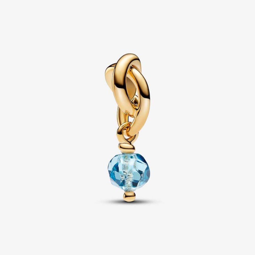 PANDORA March Birthstone Eternity Circle Dangle Charm - Etsy