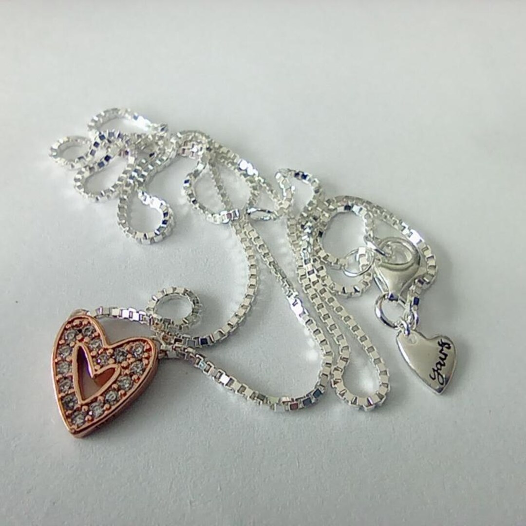 Pandora Sparkling Freehand Heart Necklace Ale Gift Bag - Etsy