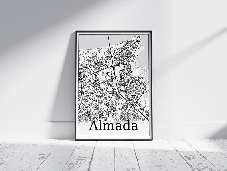 Poster/map of Cities in Portugal Almada Digital Download - Etsy