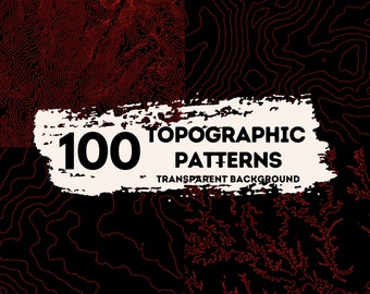 100 Topographic Patterns Transparent Background, Black Pattern ...