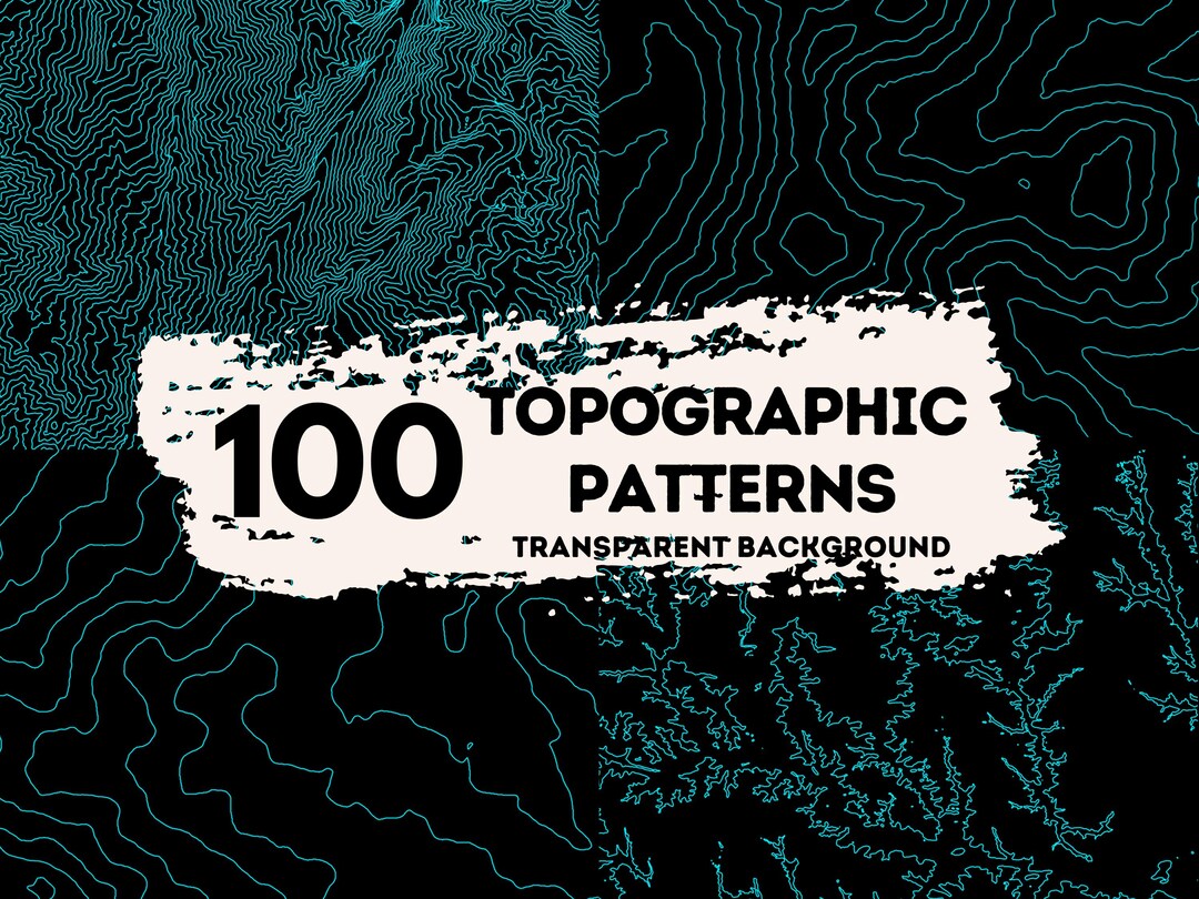 100 Topographic Patterns Transparent Background, Light Blue Pattern ...