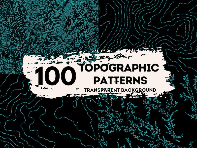 100 Topographic Patterns Transparent Background, Light Blue Pattern ...