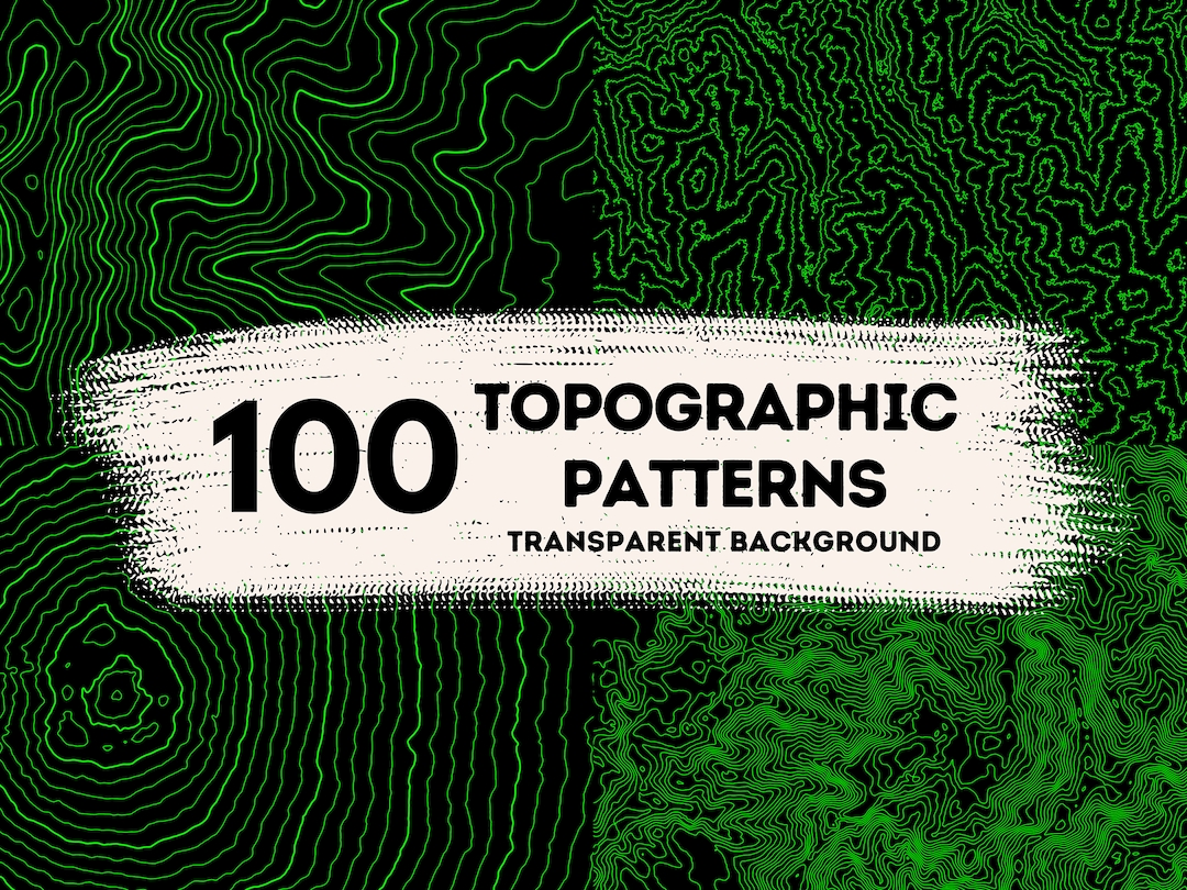 100 Topographic Patterns Transparent Background, Green Pattern ...