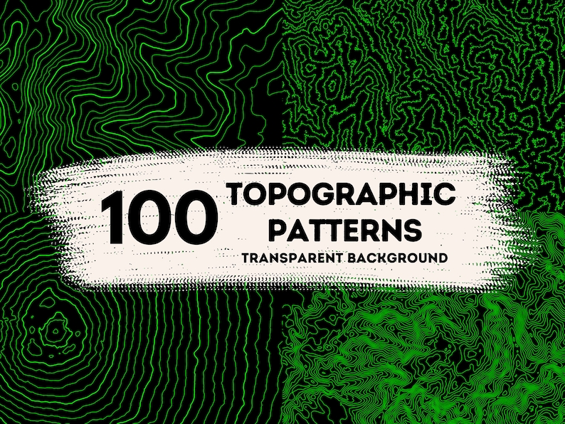100 Topographic Patterns Transparent Background, Green Pattern ...