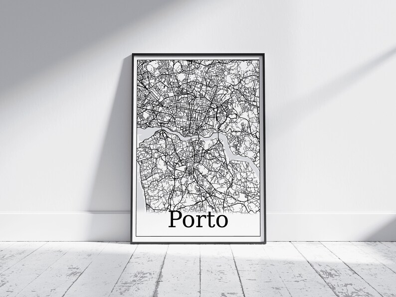 Poster/map of Cities in Portugal Porto Digital Download - Etsy