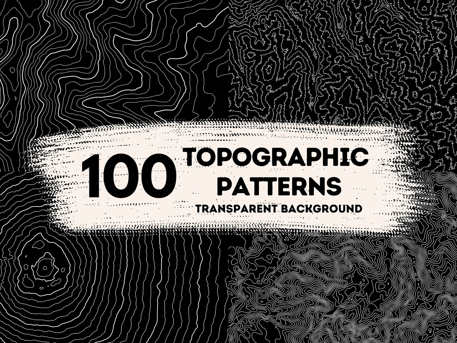 100 Topographic Patterns Transparent Background, White Pattern ...