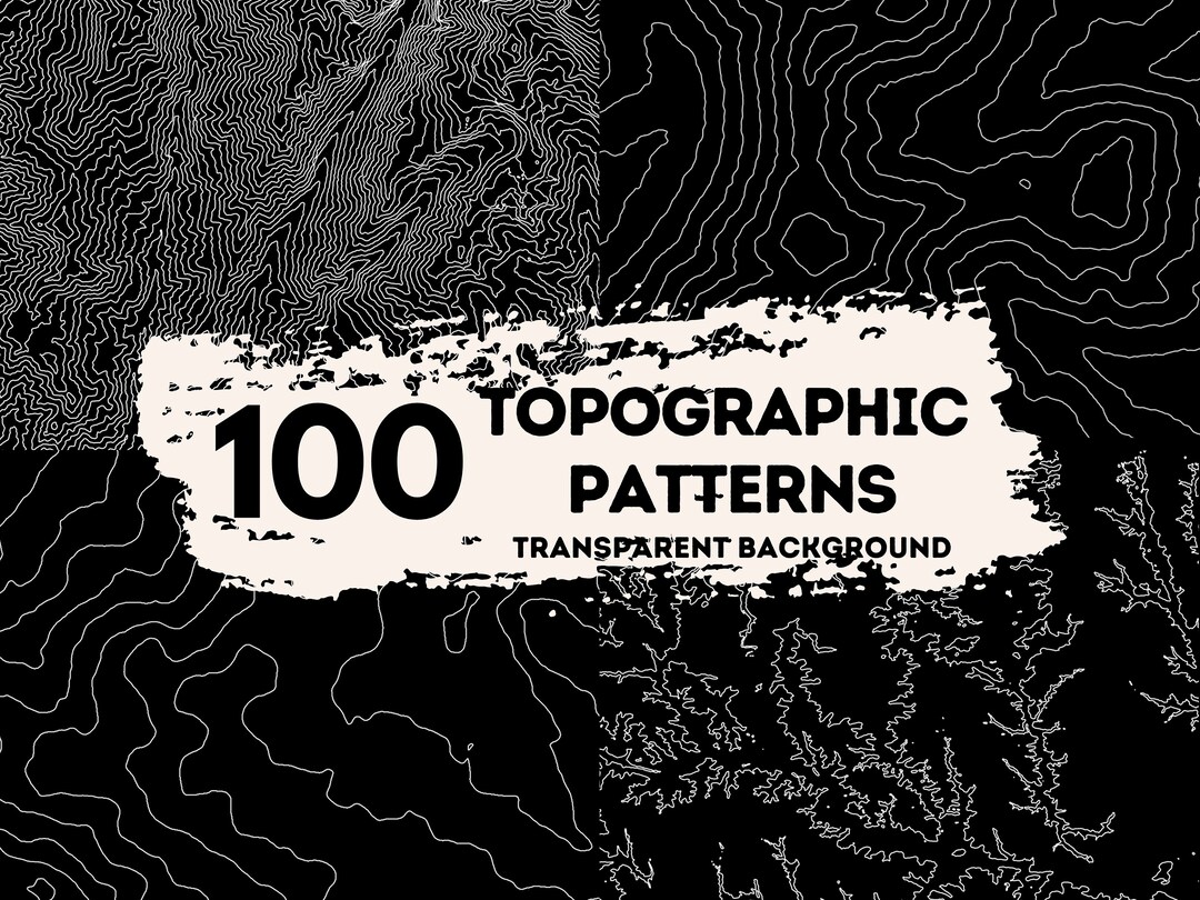 100 Topographic Patterns Transparent Background, White Pattern ...